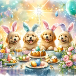 Cute Easter Dogs Clipart Bundle, Watercolor Clip Art Images, 20 High ...