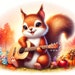 Cute Fall Squirrels Clipart Bundle, Watercolor Autumn Squirrel Clip Art ...