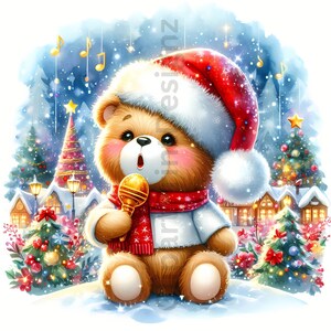 Cute Christmas Teddy Bears Clipart Bundle, Xmas Teddies Clip Art Images ...