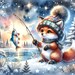 Cute Winter Fox Clipart Bundle, Festive Watercolor Clip Art Images, 20 ...
