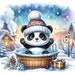 Cute Winter Panda Clipart Bundle Festive Watercolor Clip Art - Etsy