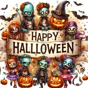 Halloween Banners Clipart Bundle, Watercolor Clip Art Images, High ...