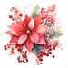 Watercolor Christmas Flowers Clipart, 20 High Quality Images, Christmas ...