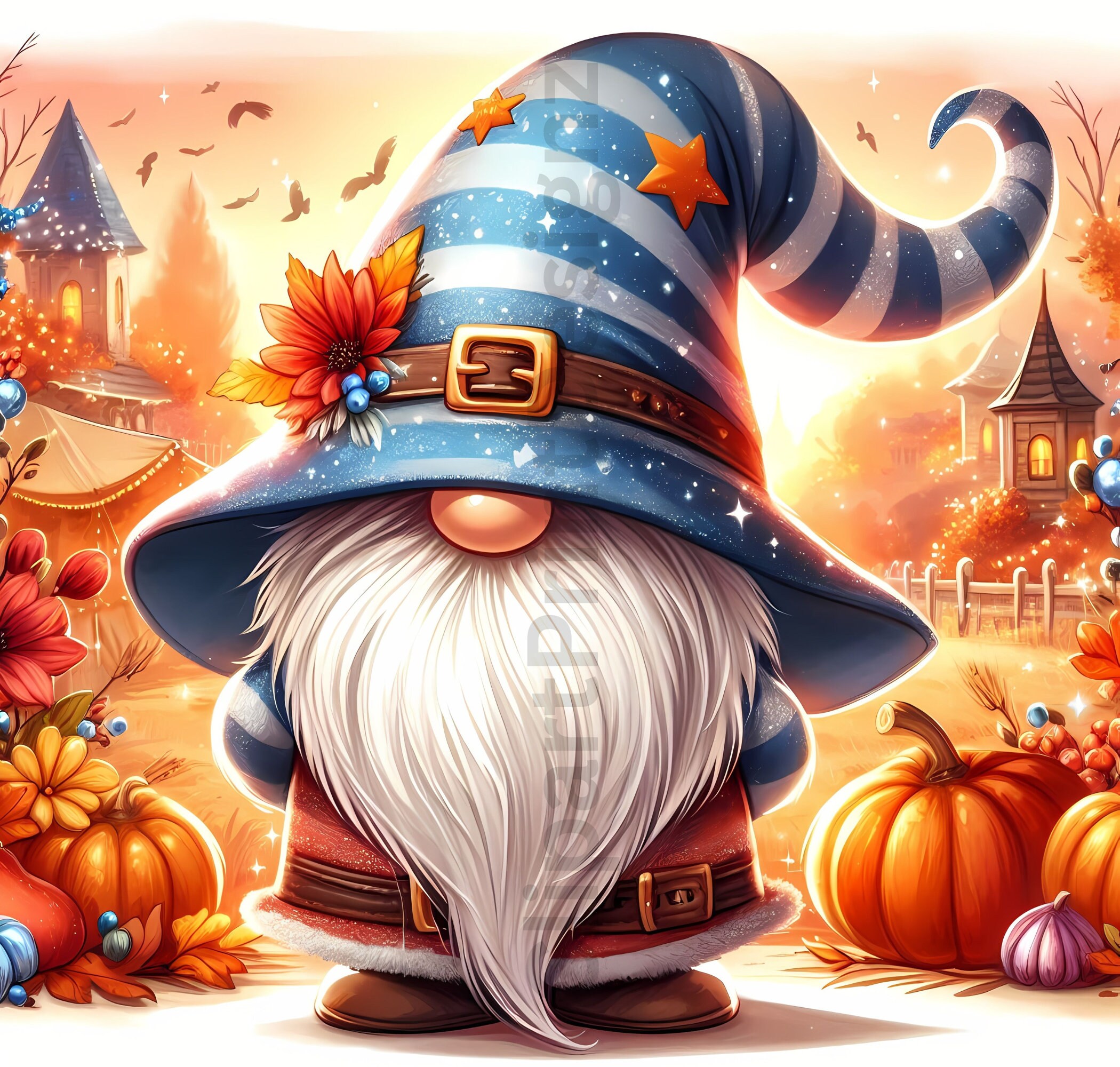 Happy Thanksgiving Gnomes Clipart Bundle, Watercolor Gnome Clip Art ...