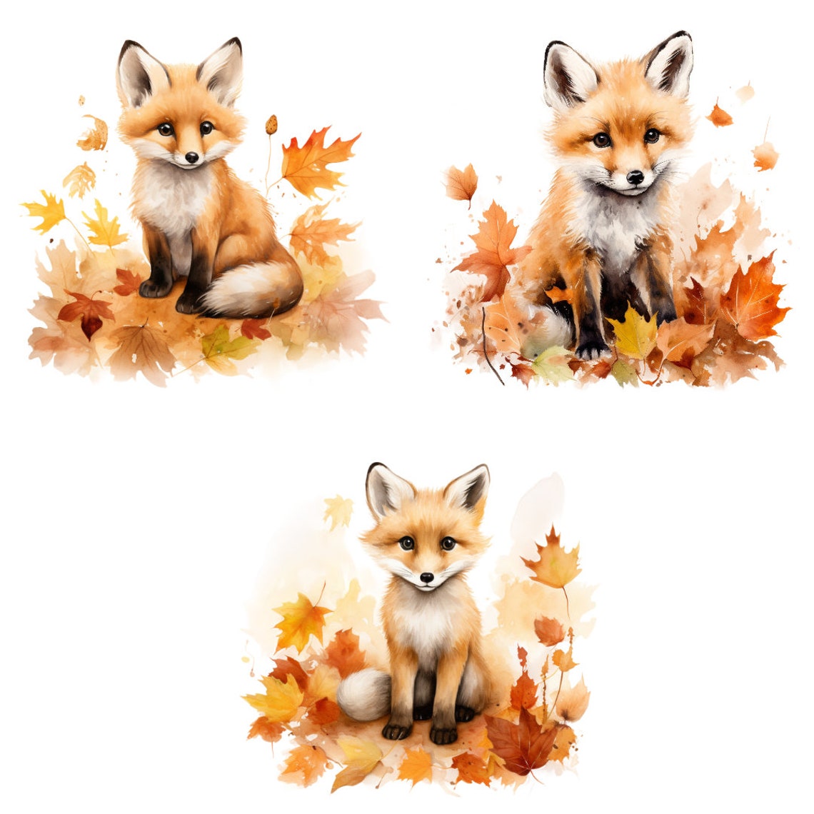 22 Watercolour Fall Animals Bundle, Woodland Animals Clipart, Nursery ...