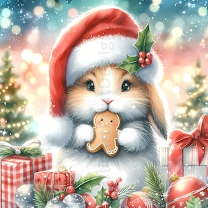 Cute Watercolor Christmas Animals Clipart Bundle, Baby Animal, 15 High ...