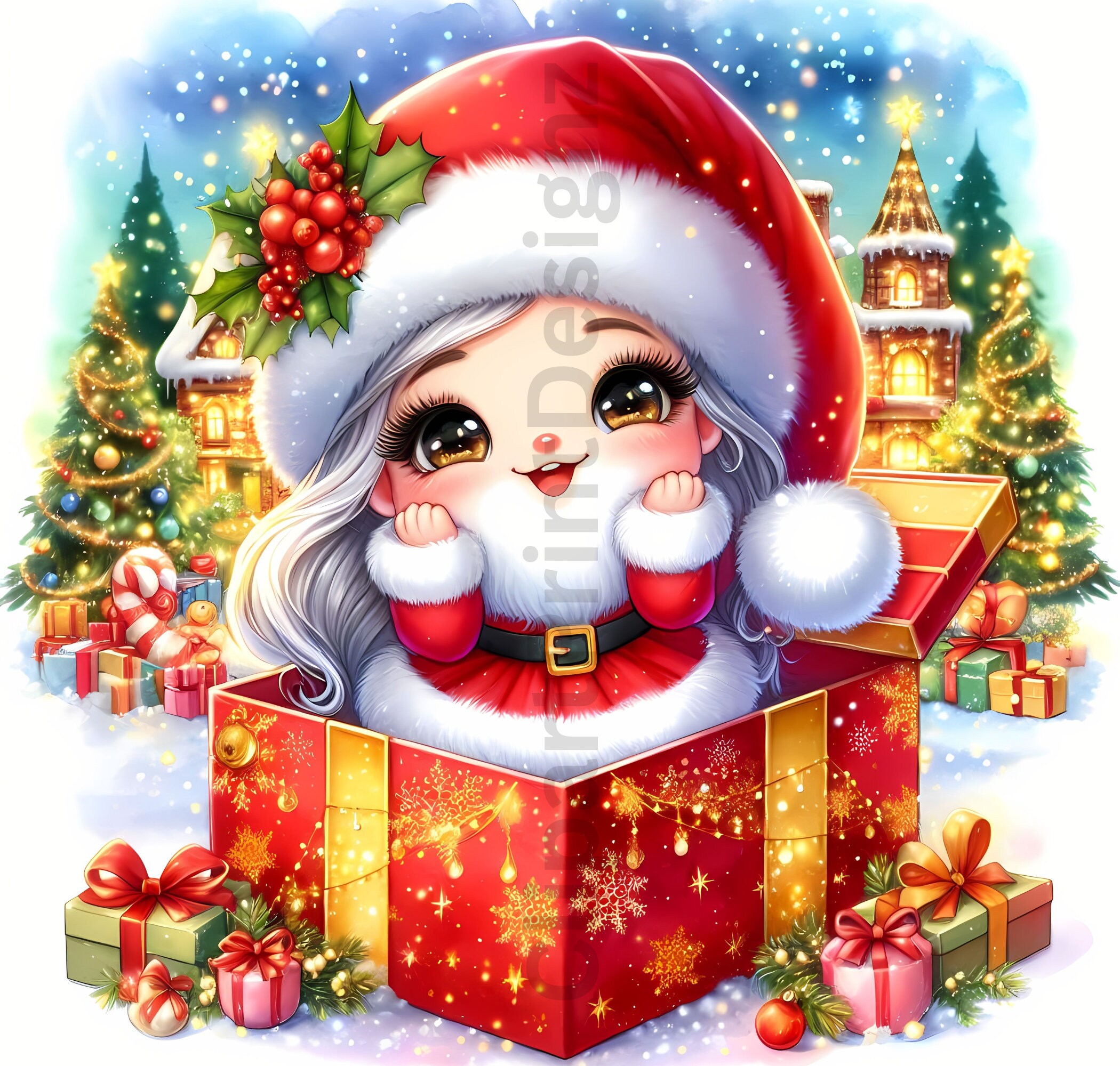 Cute Christmas Mrs. Santa Claus Clipart Bundle, Xmas Clauses Clip Art ...