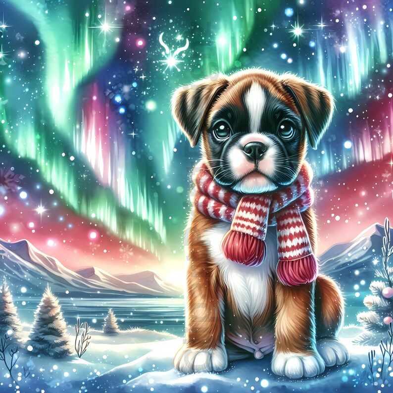 Cute Winter Dog Breeds Clipart Bundle Festive Watercolor Clip - Etsy