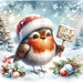 Cute Winter Robins Clipart Bundle, Festive Watercolor Clip Art Images ...
