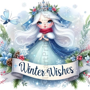 Winter Banners Clipart Bundle, Watercolor Clip Art Images, High Quality ...