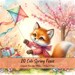 Cute Spring Fox Clipart Bundle, Watercolor Clip Art Images, 20 High ...