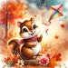 Cute Fall Chipmunks Clipart Bundle, Watercolor Autumn Chipmunk Clip Art ...