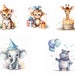 31 Watercolor Birthday Party Clipart Bundle, Cute Party Animals ...
