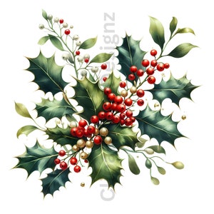 Christmas Images Clipart Bundle, Watercolor Clip Art Images, High ...