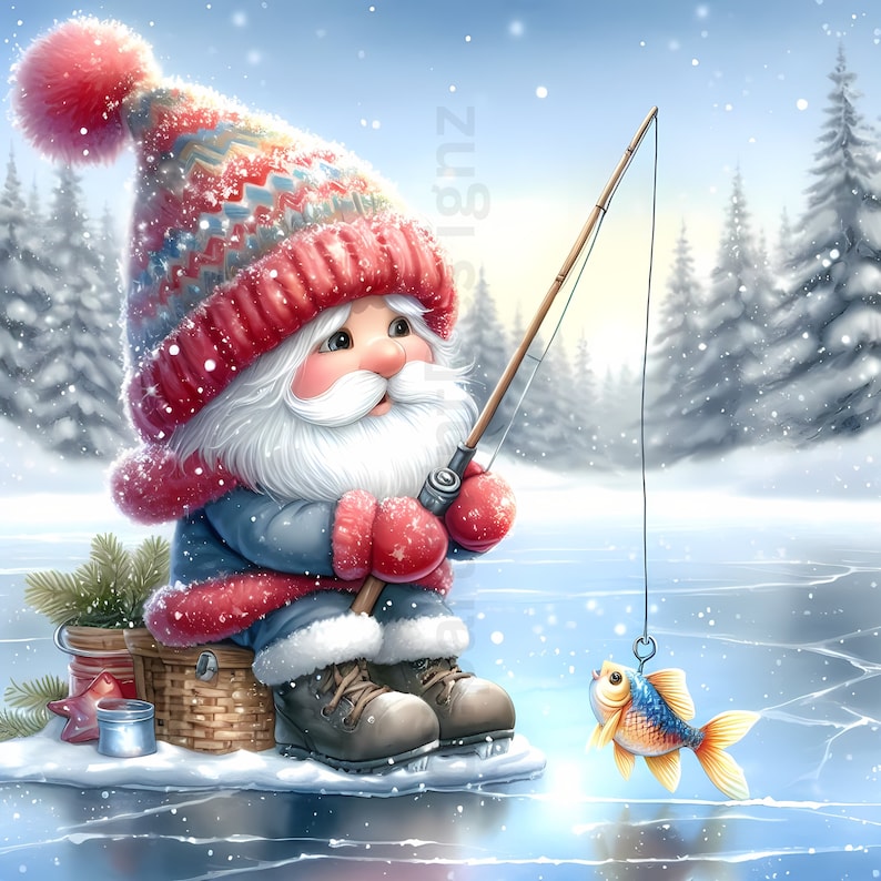 Cute Festive Winter Gnomes Clipart Bundle, Watercolor, 33 High Quality ...