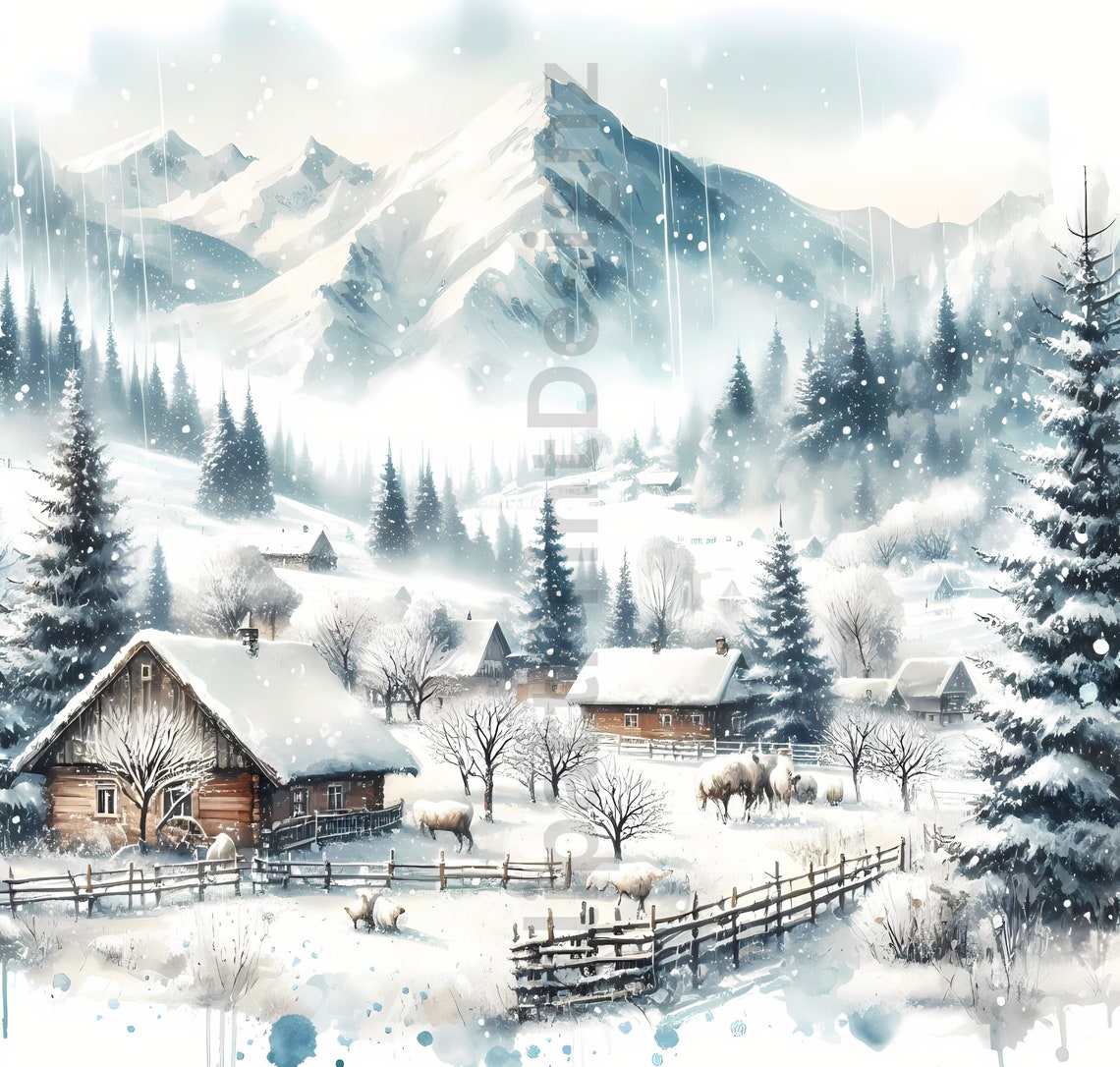Winter Images Clipart Bundle, Watercolor Clip Art Images, High Quality ...