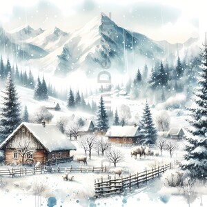 Winter Images Clipart Bundle, Watercolor Clip Art Images, High Quality ...