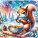 Cute Winter Squirrel Clipart Bundle, Festive Watercolor Clip Art Images ...