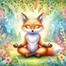 Cute Spring Fox Clipart Bundle, Watercolor Clip Art Images, 20 High ...