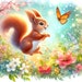 Cute Spring Squirrels Clipart Bundle, Watercolor Clip Art Images, 24 ...