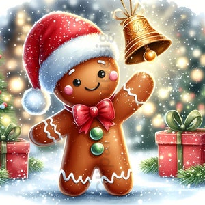 Cute Christmas Gingerbread Man Clipart Bundle, Xmas Men Clip Art Images ...