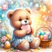 Cute Easter Teddy Bears Clipart, Funny Watercolor Teddy Bear Images ...
