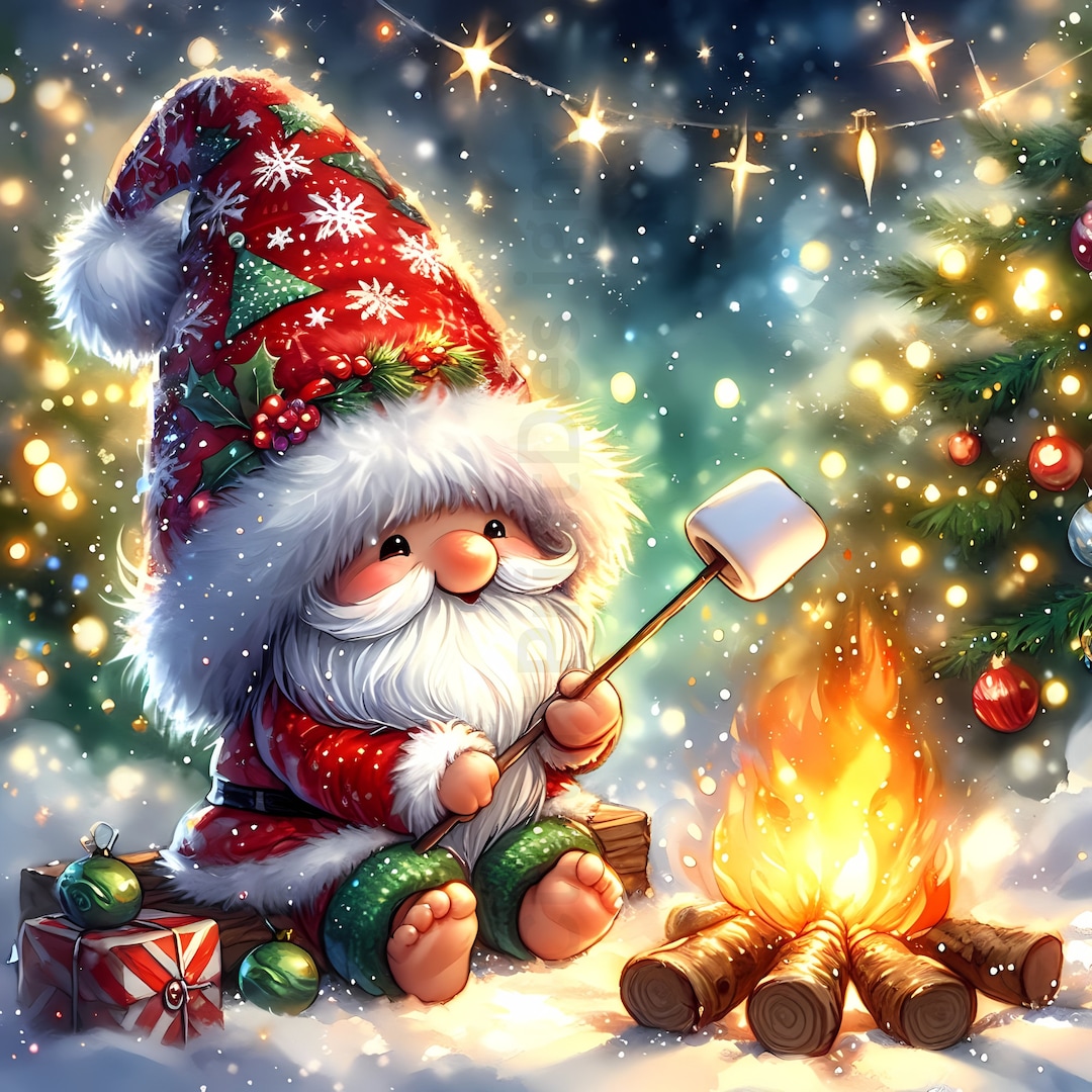 Cute Watercolor Christmas Gnomes Clipart, 15 High Quality Pngs/jpgs ...