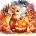 Cute Fall Mouse Clipart Bundle, Watercolor Autumn Mice Clip Art Images ...