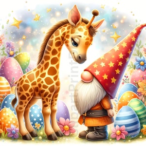 Cute Easter Giraffes Clipart, Funny Watercolor Animal Images, High ...