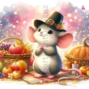 Happy Thanksgiving Animals Clipart Bundle, Watercolor Animal Clip Art ...