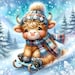 84 Cute Winter Sports Animals Clipart Bundle, Festive Watercolor Clip ...