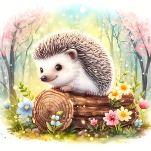 Cute Watercolor Spring Woodland Animals Clipart Bundle, 14 High Quality ...