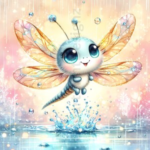 Cute Spring Dragonflies Clipart Bundle, Watercolor Clip Art Images ...