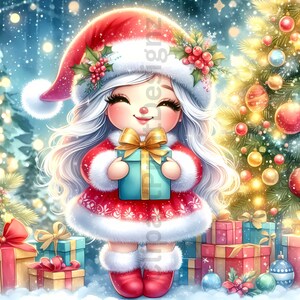Cute Christmas Mrs. Santa Claus Clipart Bundle, Xmas Clauses Clip Art ...