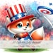 Cute 4th July Animals Clipart Bundle, Watercolor Patriotic Files Animal ...