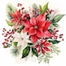 Watercolor Christmas Flowers Clipart, 20 High Quality Images, Christmas ...