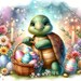 Cute Easter Turtles Clipart, Funny Watercolor Animal Images, High ...