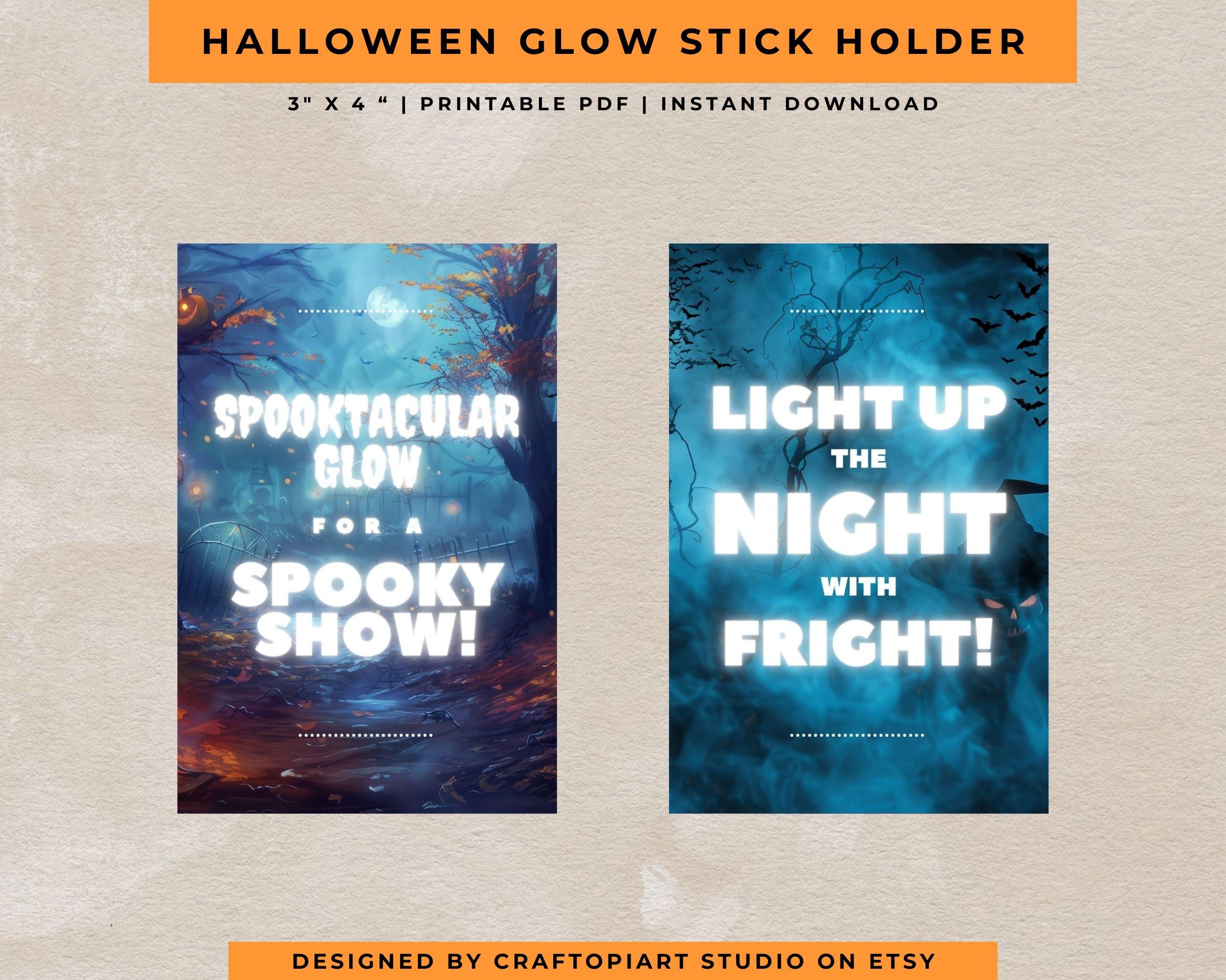 Printable Halloween Glow Stick Holder | Glow Stick Card | Halloween ...