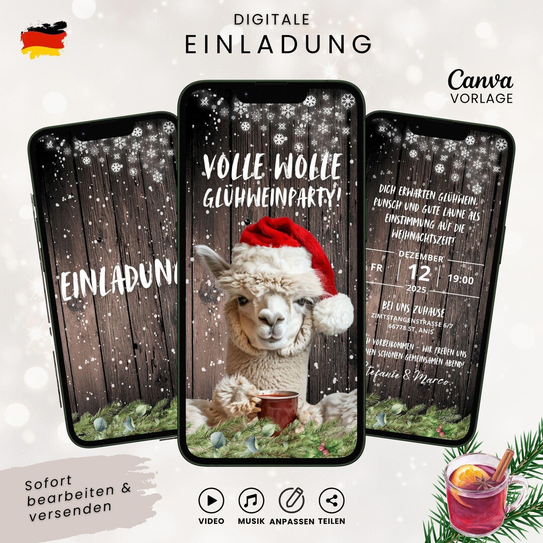 Digital Mulled Wine Party Invitation | Funny Whatsapp Invitation With ...