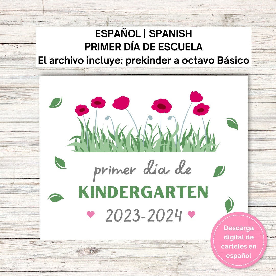 Primer Día De Escuela Carteles Español Prekinder a - Etsy