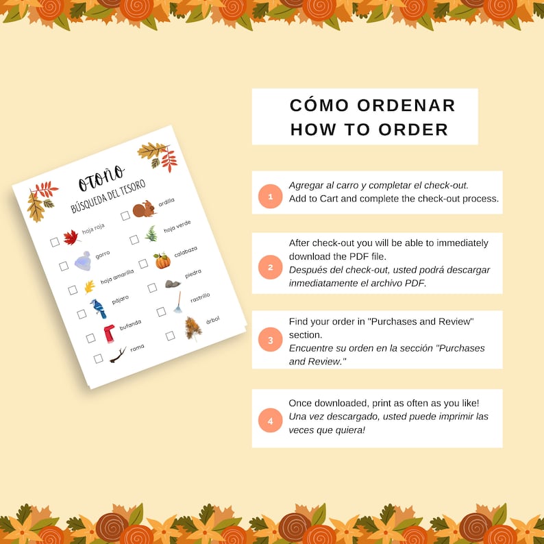 Otoño Y Halloween Búsqueda Del Tesoro, Descarga Digital Instantánea ...