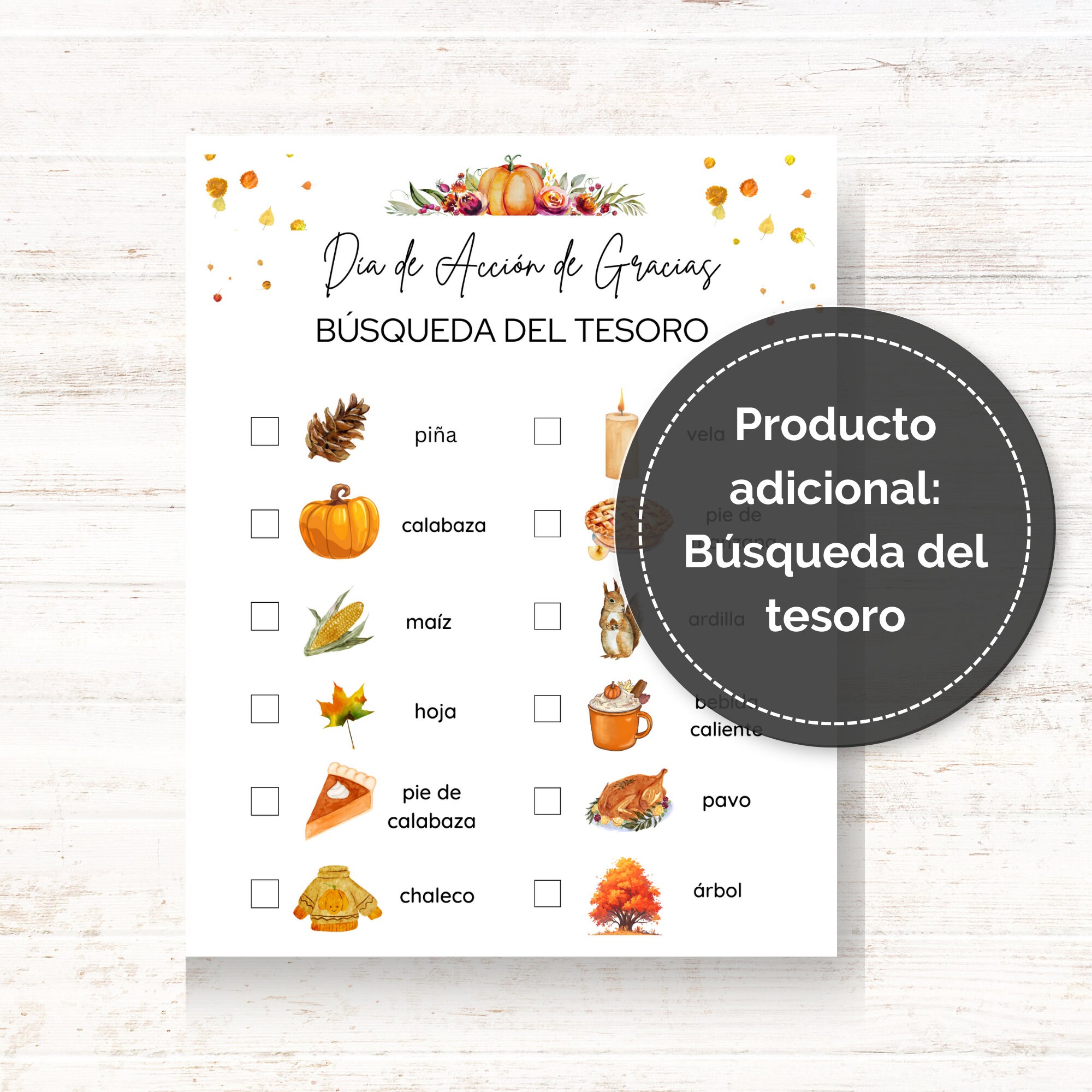 Thanksgiving Placemat Spanish, Puesto Individual Día De Acción De ...