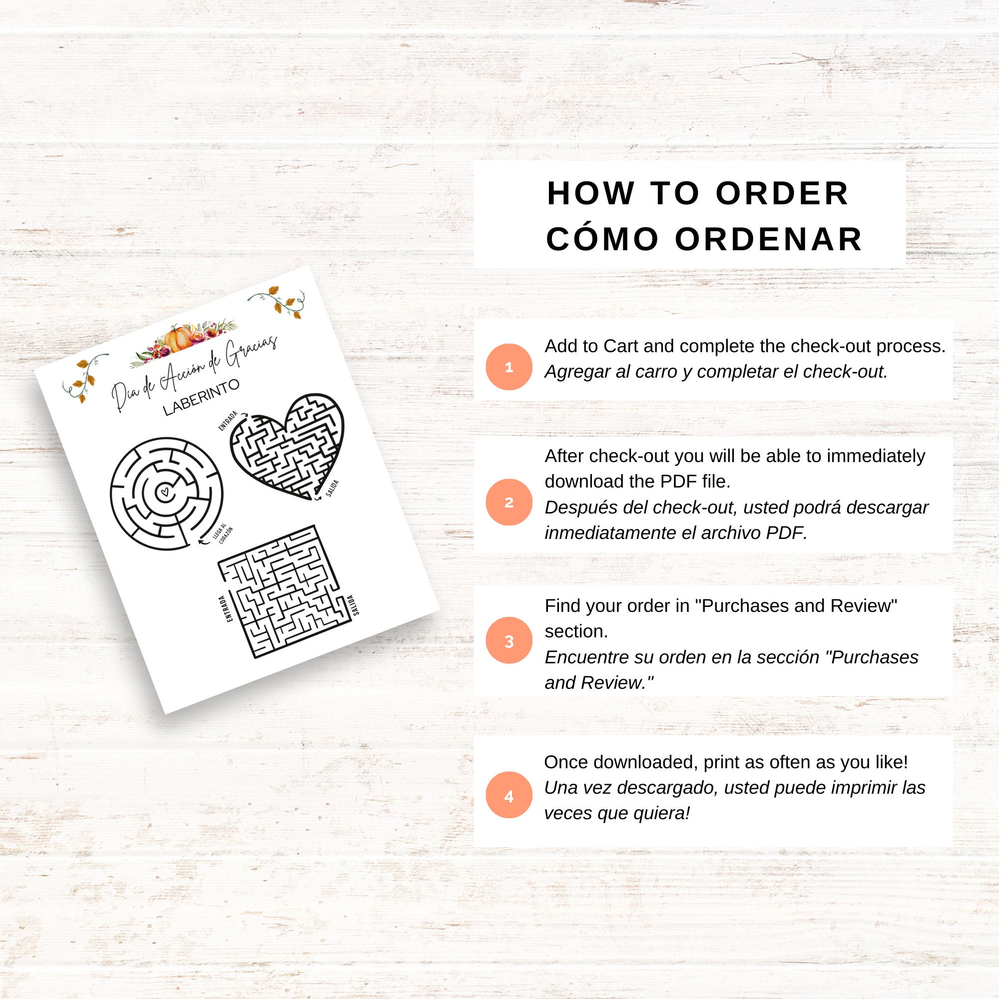 Thanksgiving Printable Games in Spanish, Día Acción De Gracias En ...