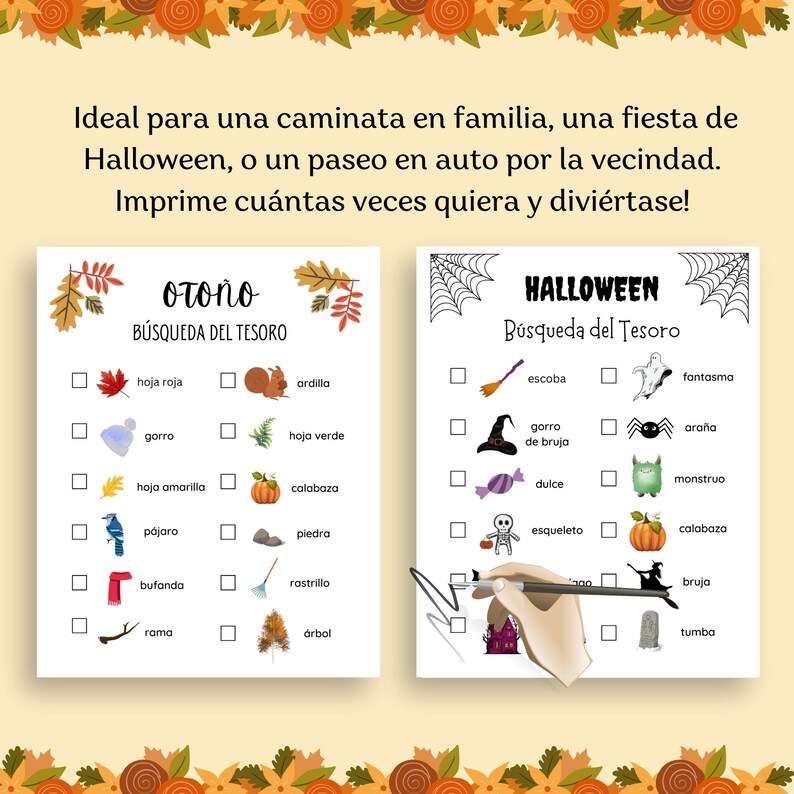 Otoño Y Halloween Búsqueda Del Tesoro, Descarga Digital Instantánea ...