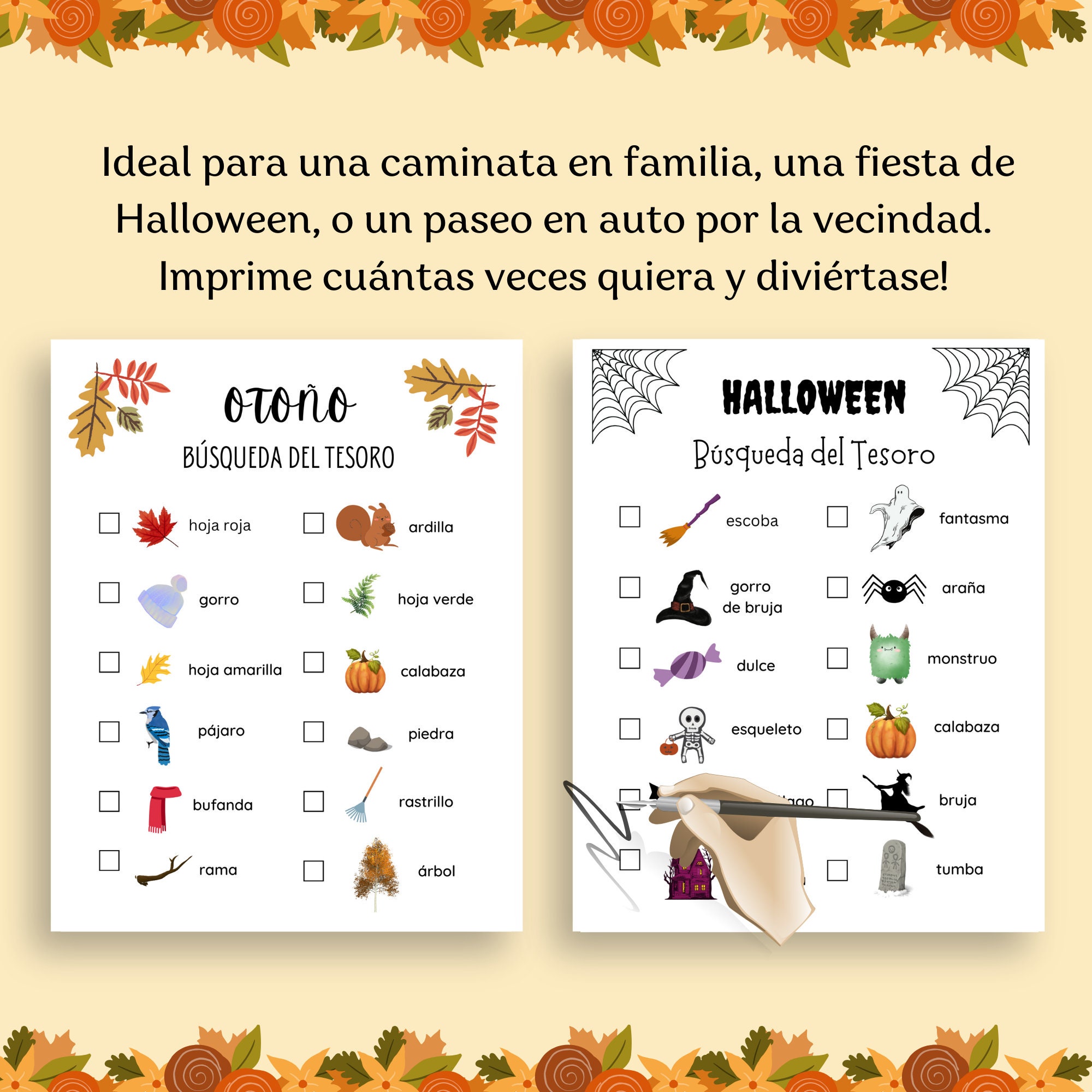 Otoño Y Halloween Búsqueda Del Tesoro, Descarga Digital Instantánea ...