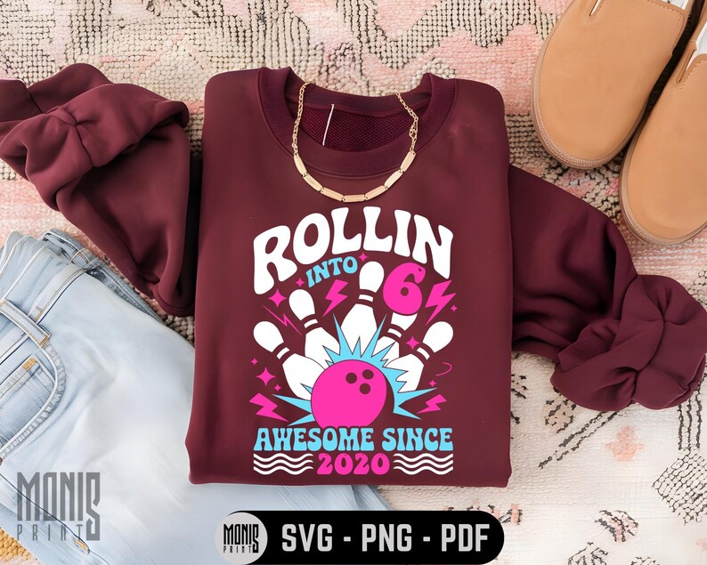Rollin Into 6 Awesome Since 2020 SVG PNG 6 Years Old Shirt Design Cut ...