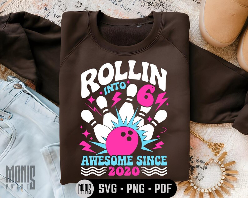 Rollin Into 6 Awesome Since 2020 SVG PNG 6 Years Old Shirt Design Cut ...