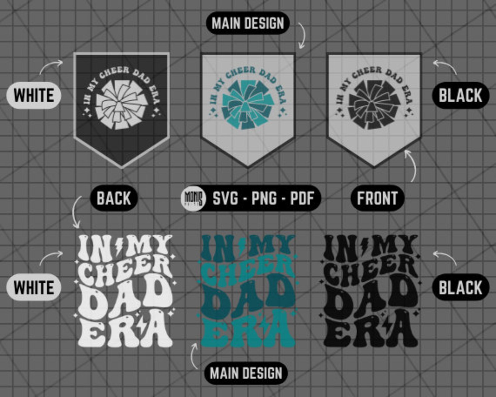 In My Cheer Dad Era SVG PNG PDF Cheer Pocket Svg Cheerleader - Etsy
