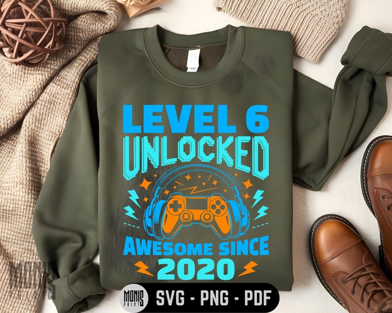 Level 6 Unlocked Awesome Since 2020 SVG PNG 6 Years Old Born in 2020 ...