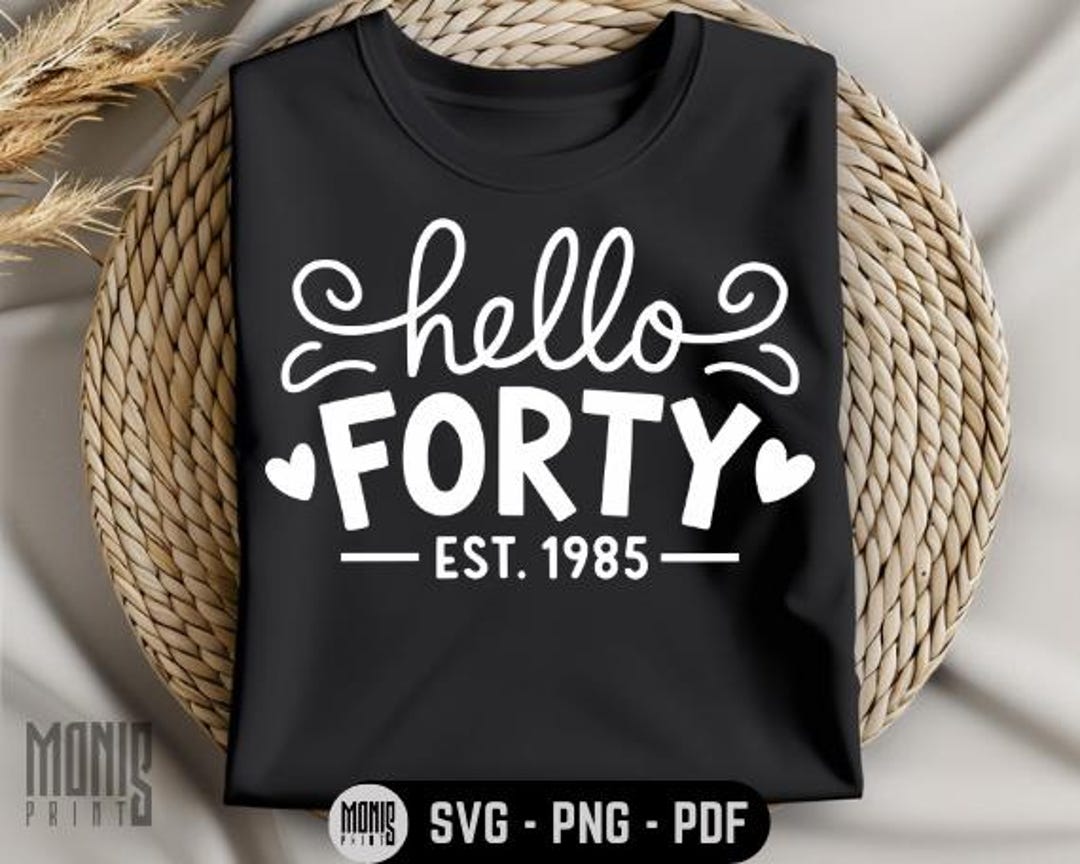 Hello Forty Est 1985 SVG PNG PDF Forties Svg 1985 Svg Born in 1985 Svg ...